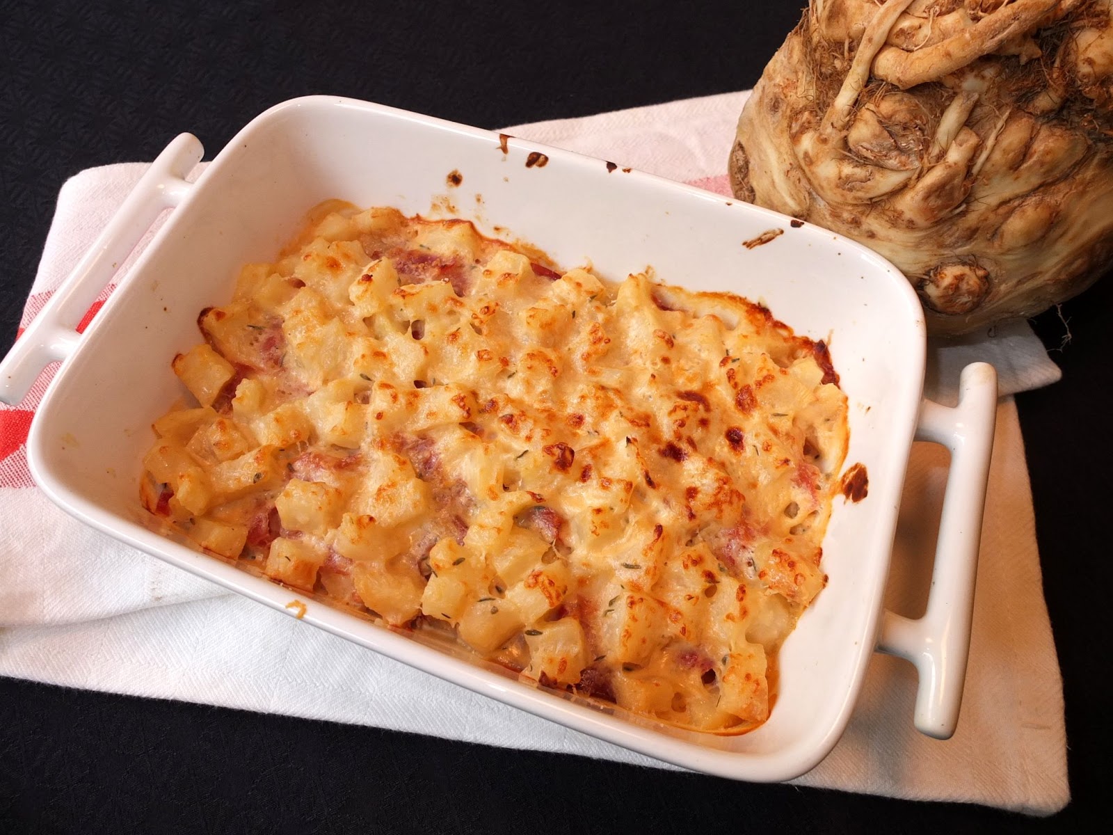 Cocinando con Lola García: Gratín de apio-nabo y jamón