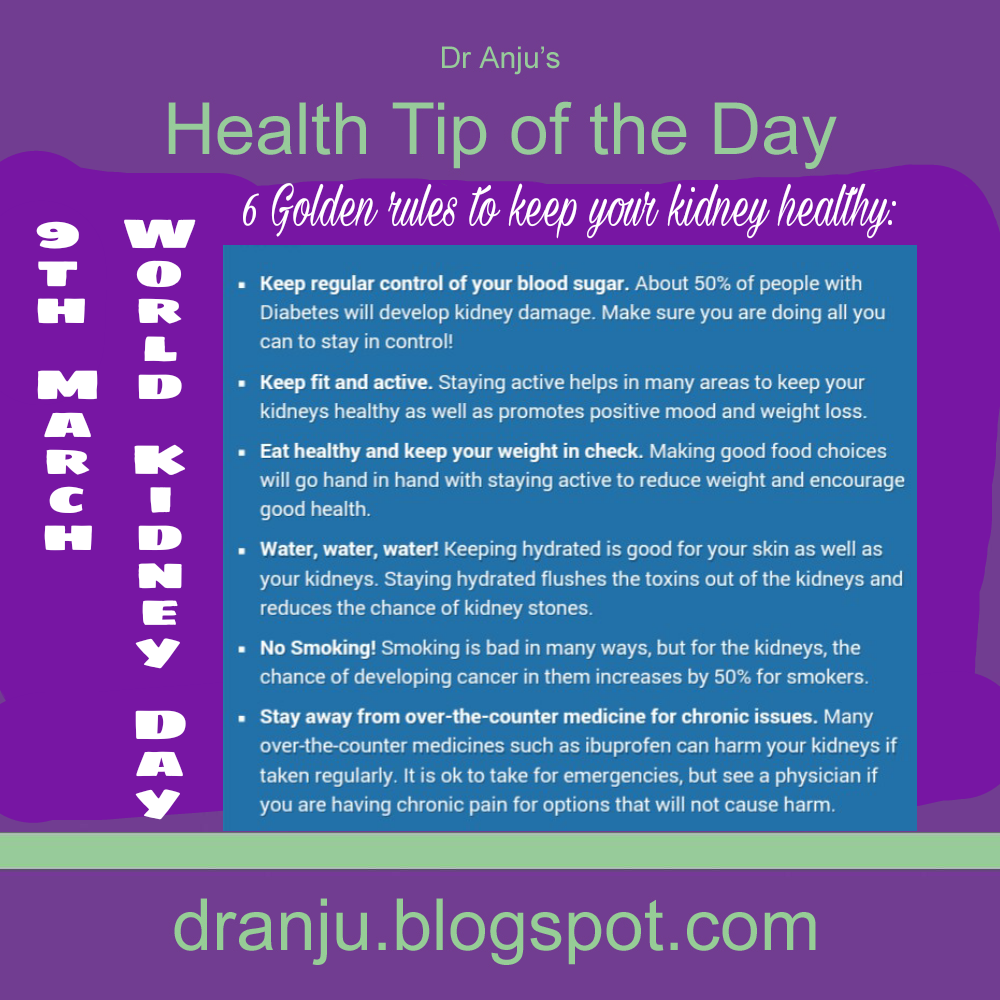 Dr. Anju's Health Tips: March 2017