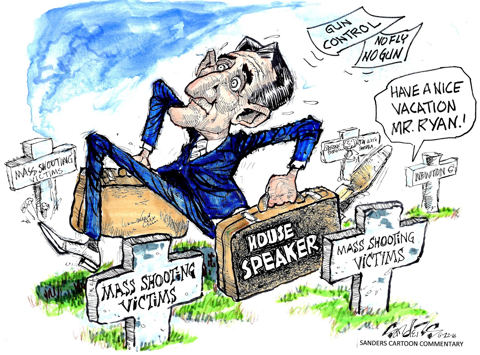 Sanders cartoon/commentary: June 2016