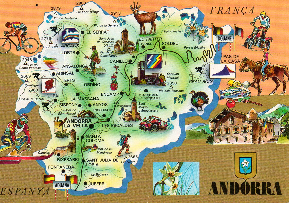 pocztówkowe mapy: Andora