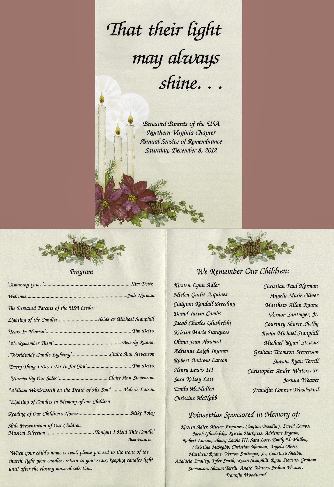 A Mother's Tears: 2012 Bereaved Parents of the USA Annual Service of ...