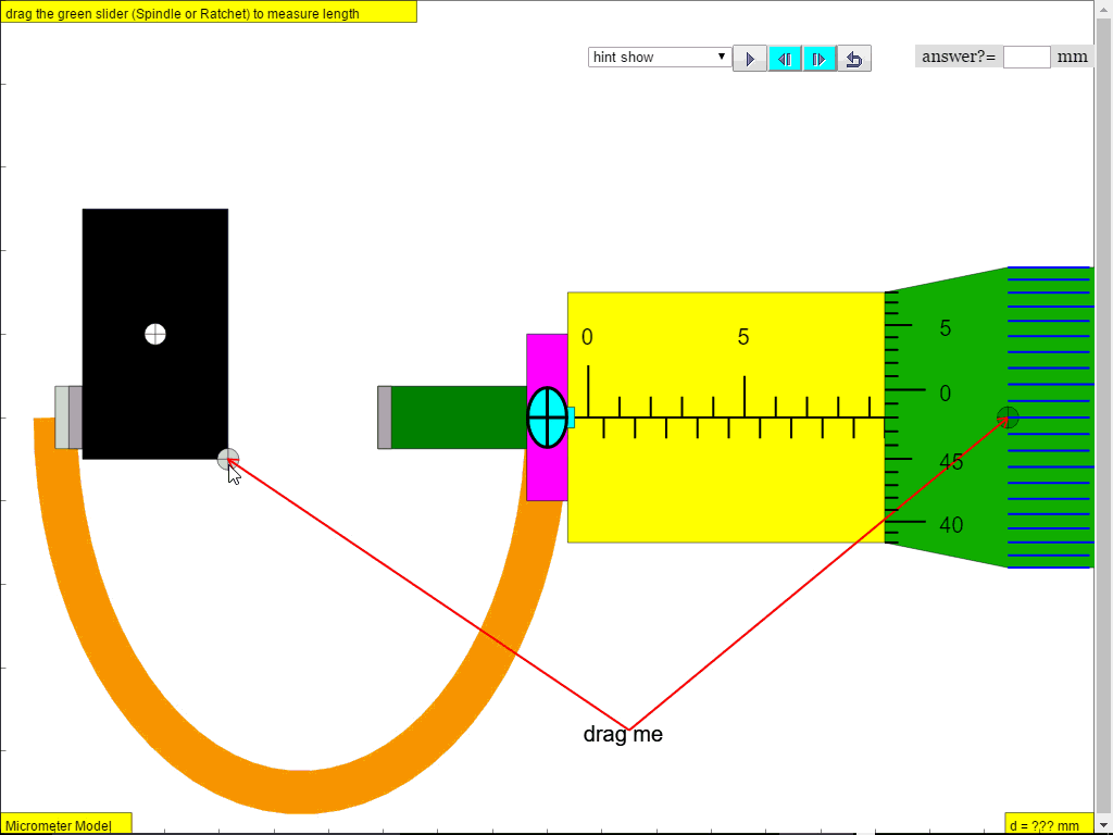 Open Source Physics Singapore Ejs Open Source Micrometer Java Applet With Objects Help