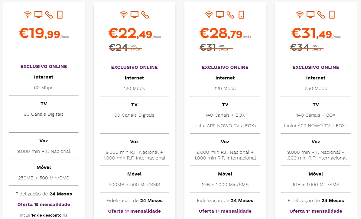 Nowo com campanha Net+TV+voz+móvel por €19.99/mês | Aberto até de Madrugada