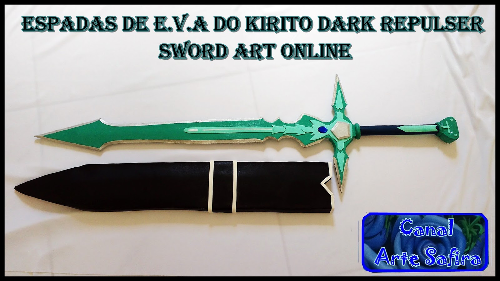 Arte Safira: Molde da Espada de E.V.A Dark Repulser do Kirito do anime ...