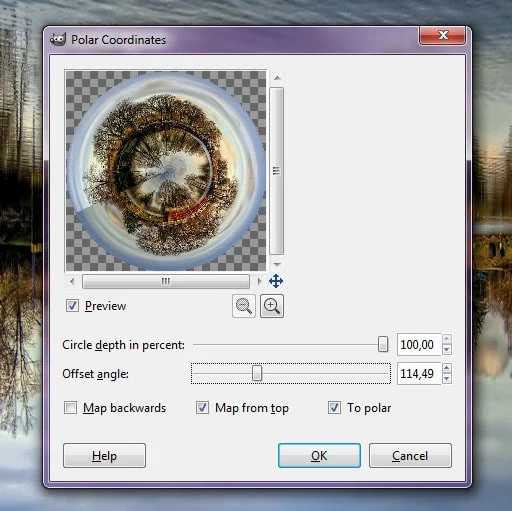 PhotoEffect: How To Create Polar Panorama Effect In GIMP