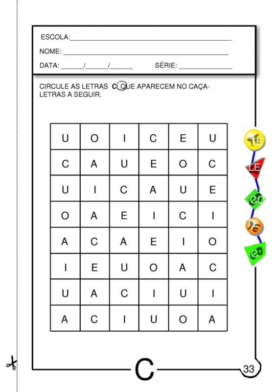 BLOG PROFESSOR ZEZINHO: Atividades Com a Letra C