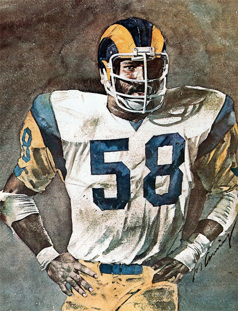 Pro Football Journal Presents: NFL Art: Isiah Robertson by Merv Corning