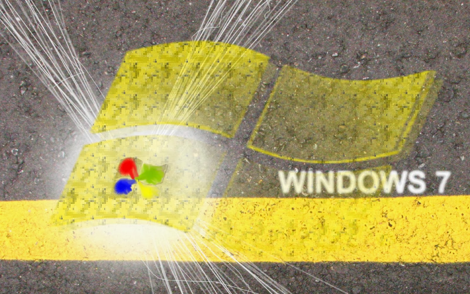 Fondo de Pantalla Windows 7 bandera amarilla | Descargar Imagen