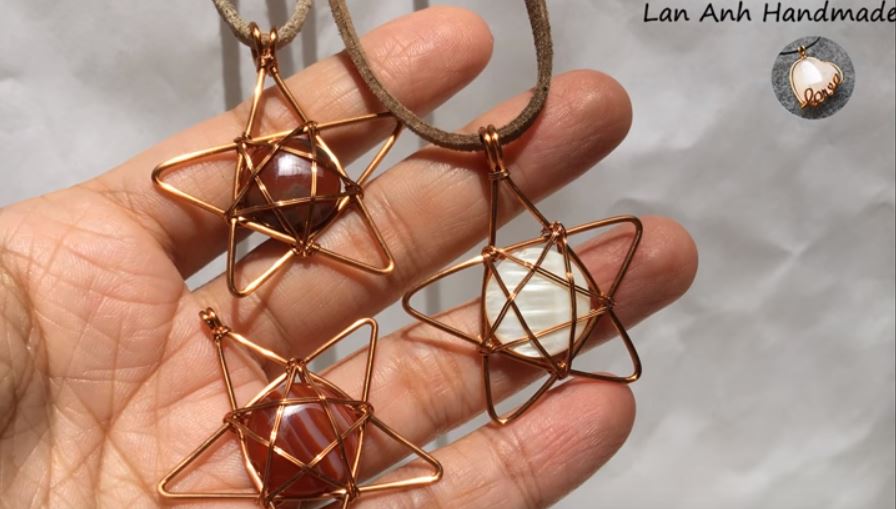 Wire Wrapped Double Star with Cabochon Center Tutorial / The Beading Gem