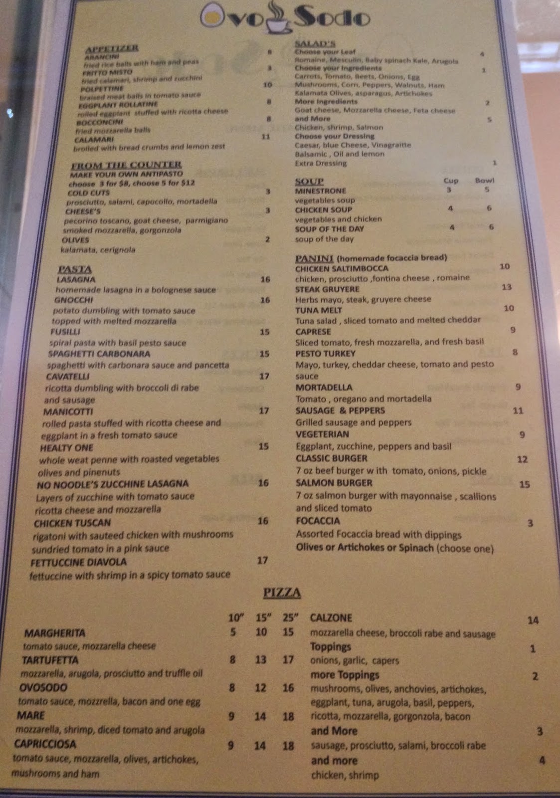 Edge of the City: OvoSodo Menu