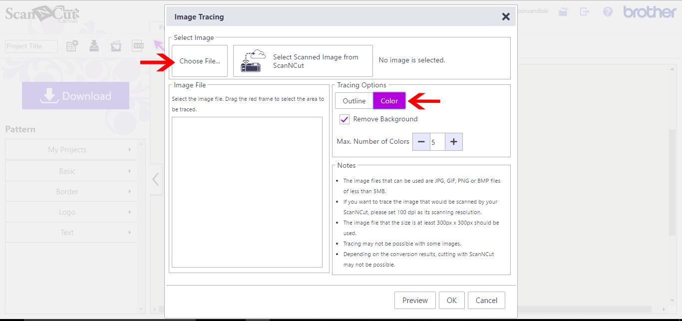 Tracing an image in Brother scan and cut canvas | Design Bundles