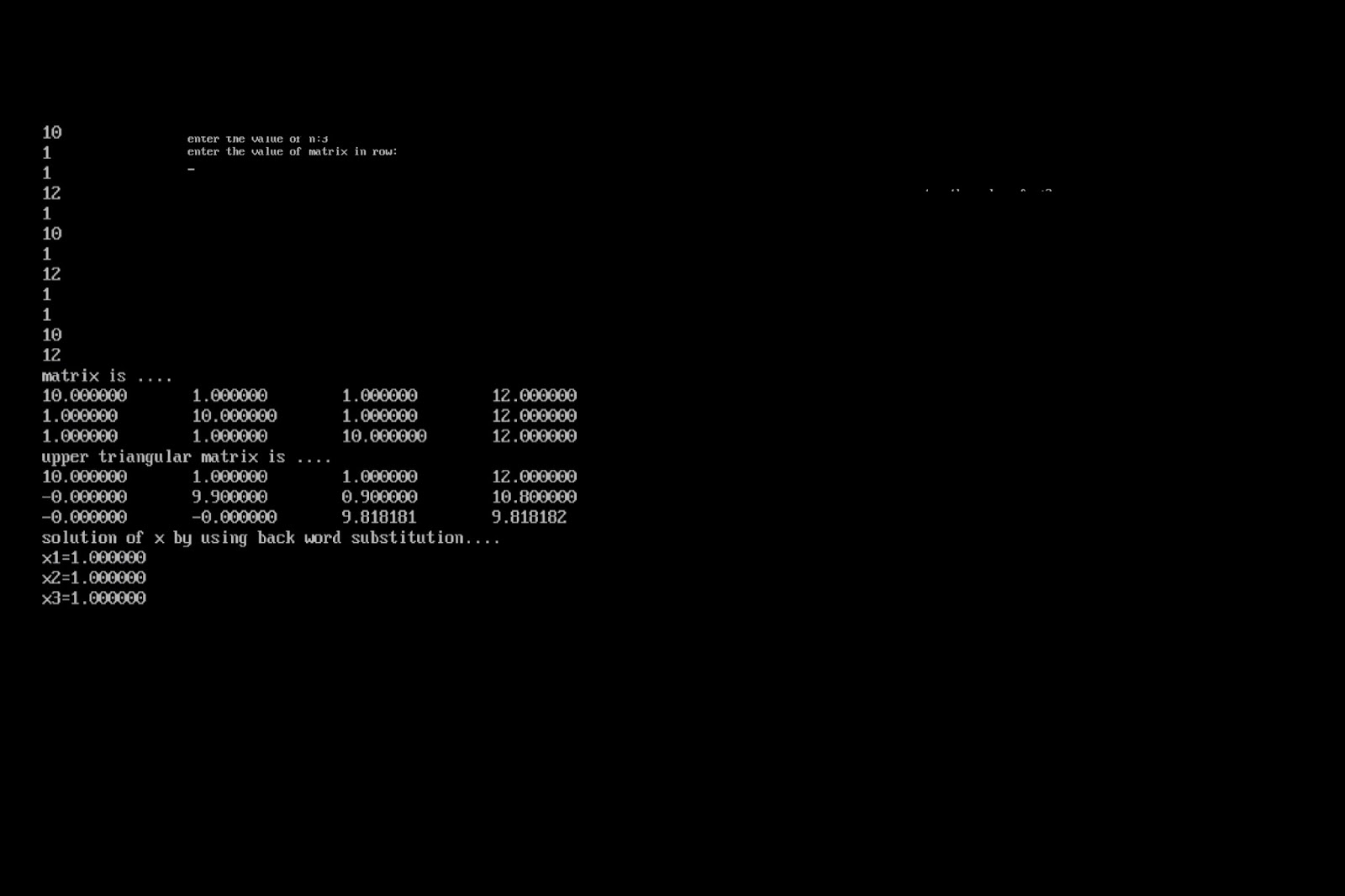 Search4notes C Programme For Gauss Elimination Method