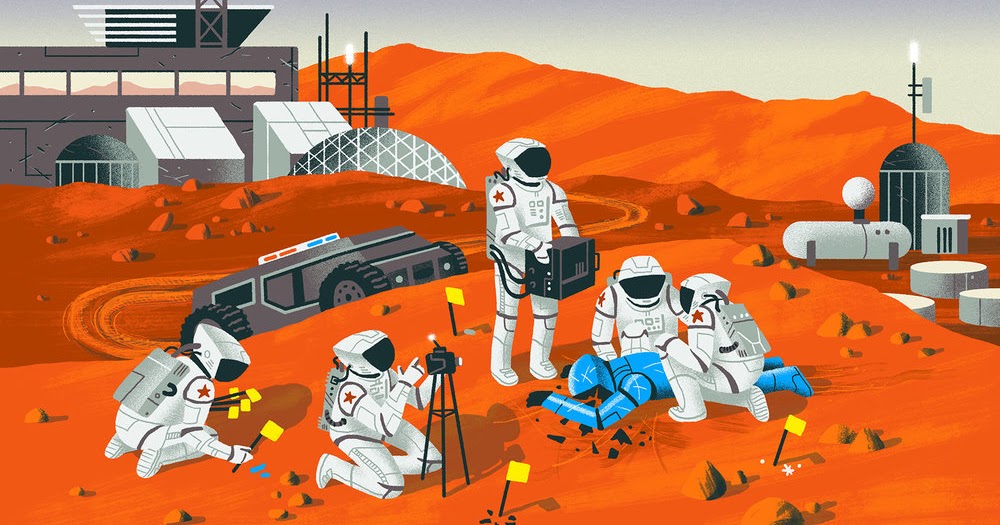 Mars Police illustrations by Matt Chinworth | human Mars