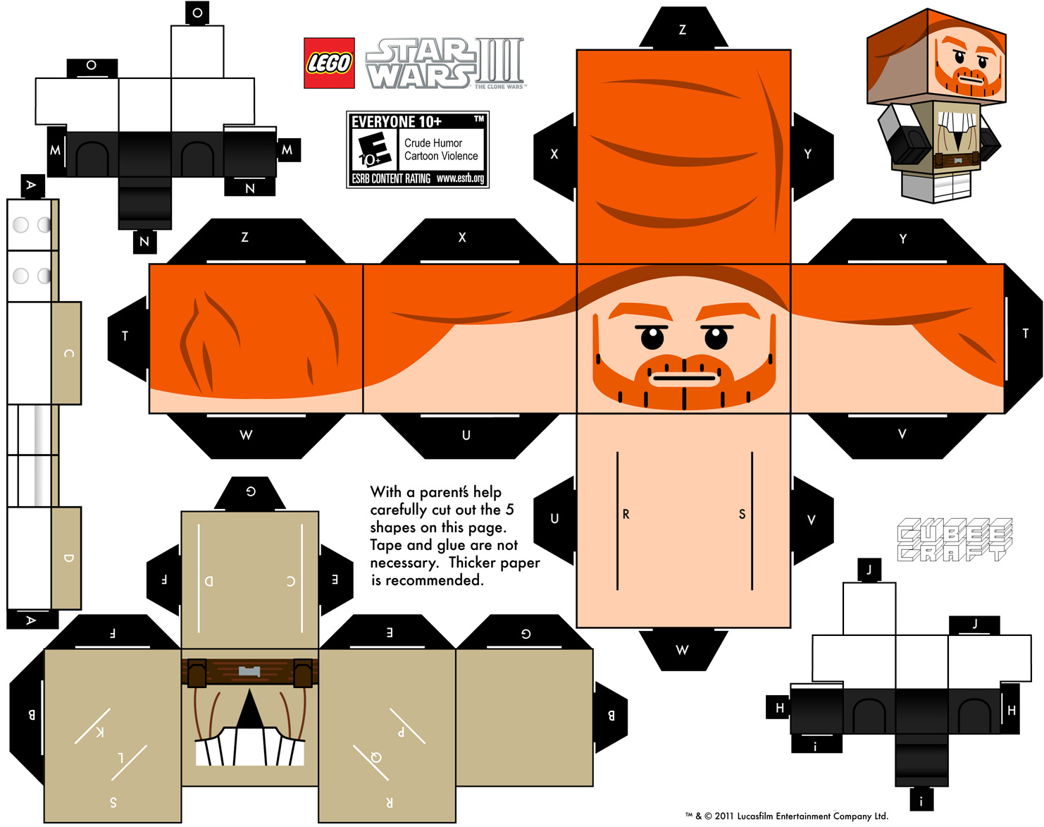 Paper Shock: Obi-Wan Kenobi Lego Star Wars by Cubeecraft