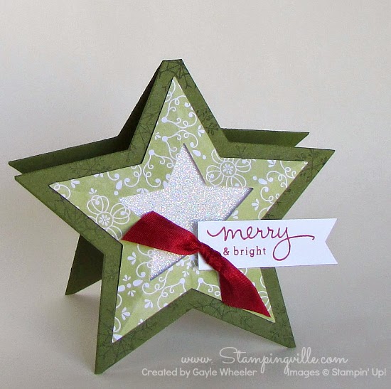 Merry & Bright Star-Shaped Card + Tutorial