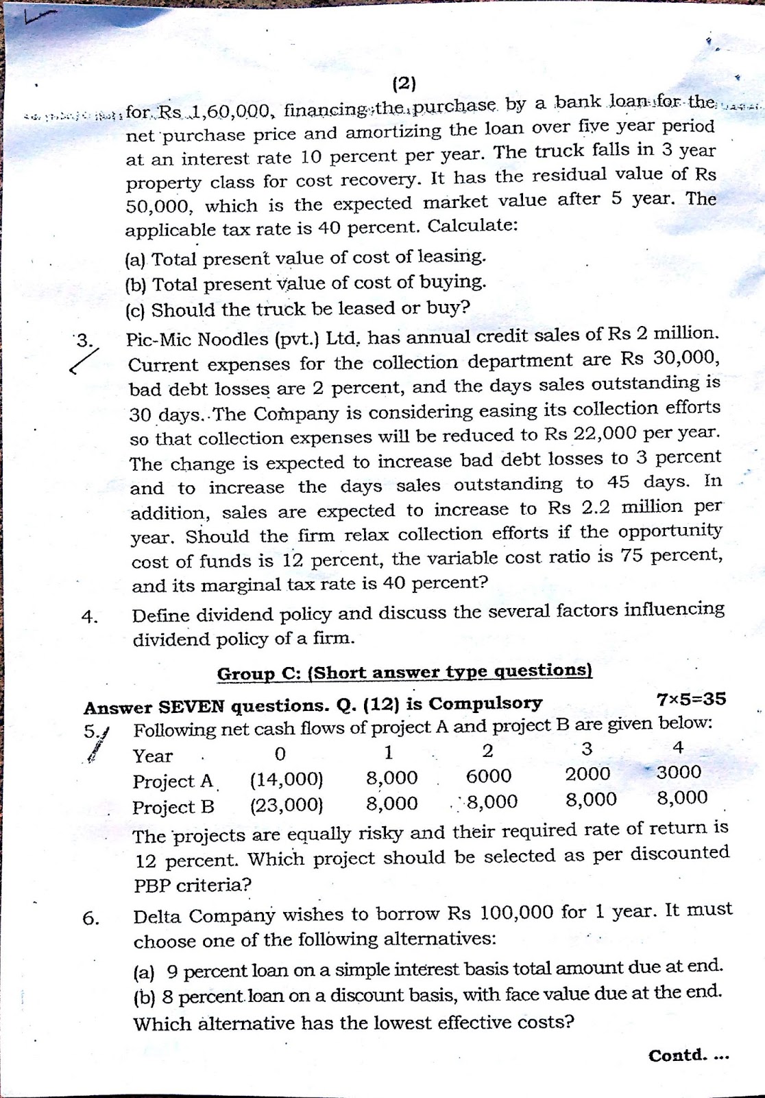 xyzstudy: BBA, 4th sem, Question collection , 2014