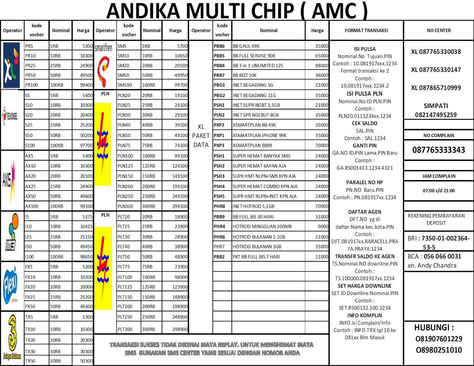 AMC RELOAD ALL OPERATOR: BROSUR
