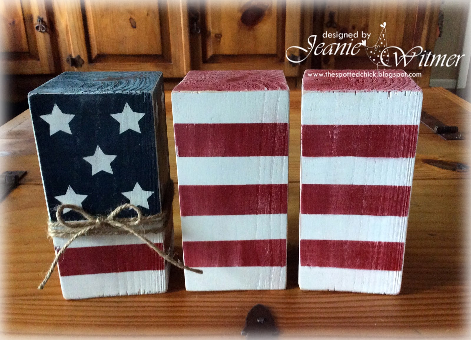 The Spotted Chick: American Flag Wood Blocks