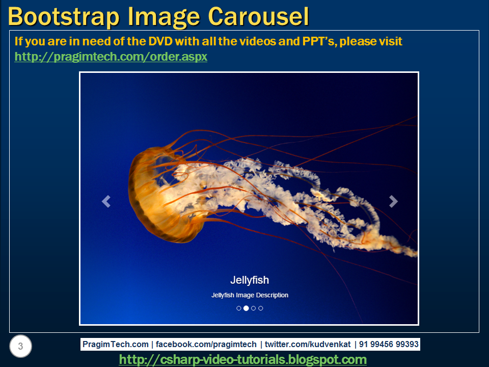 Sql server, .net and c# video tutorial: Bootstrap image carousel