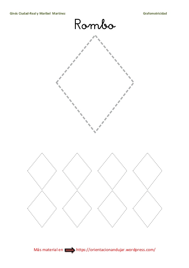 Trabajando en Educación Infantil: 10 fichas para identificar el rombo