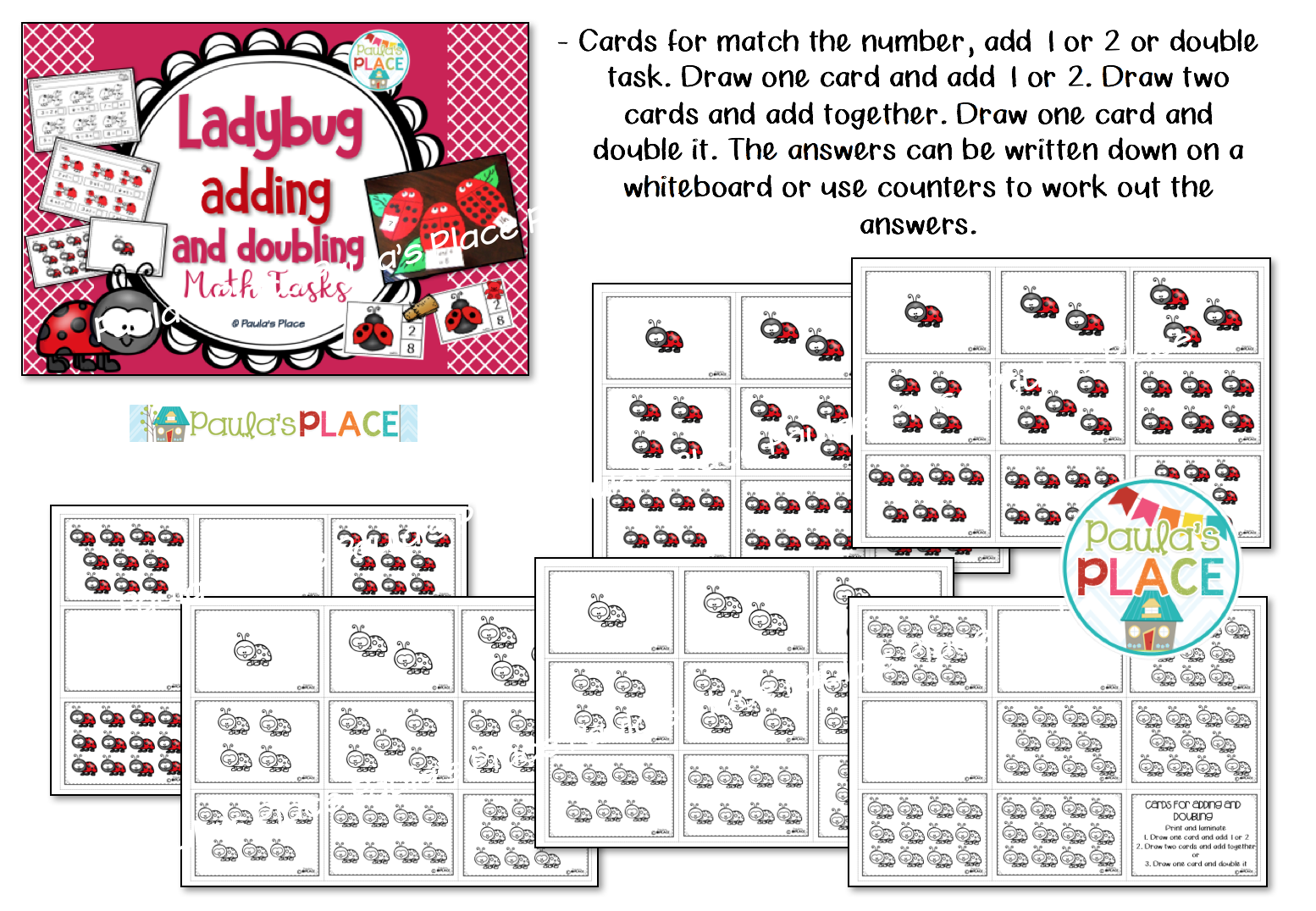 Paula's Place Teaching Resources: Ladybug Maths - Doubles and Adding Fun