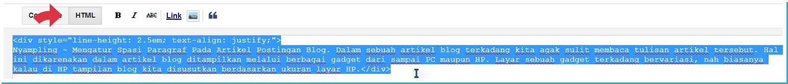 Mengatur Spasi Paragraf Pada Artikel Postingan Blog - Nyampling