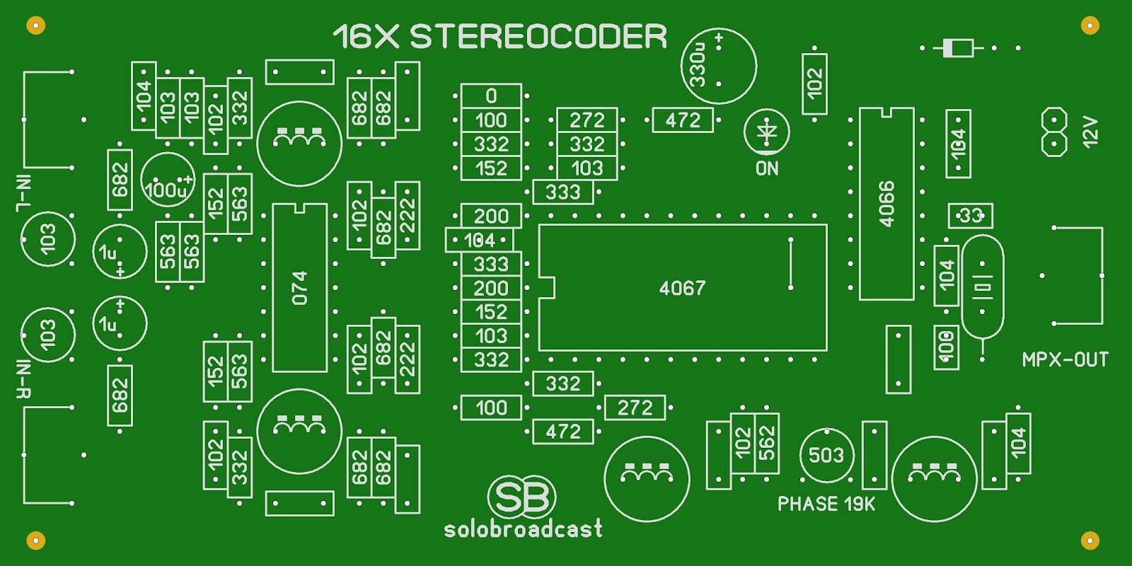Desain PCB Gratis: Stereo Encoder 16x