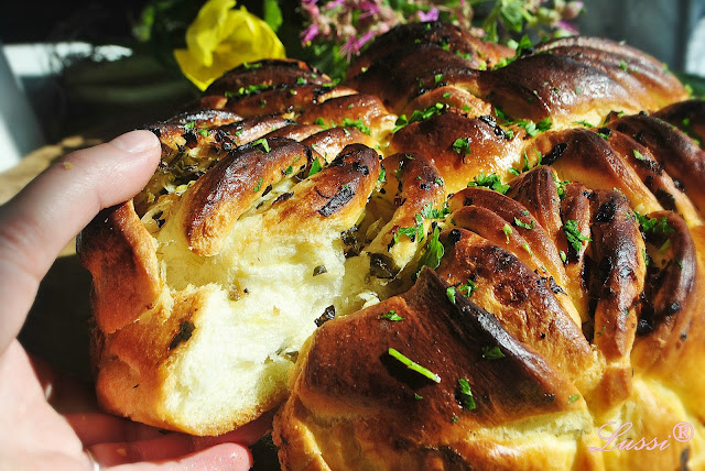 Lussi`s World of Artcraft: Засукана питка с пресен лук / Spring Onion Bread