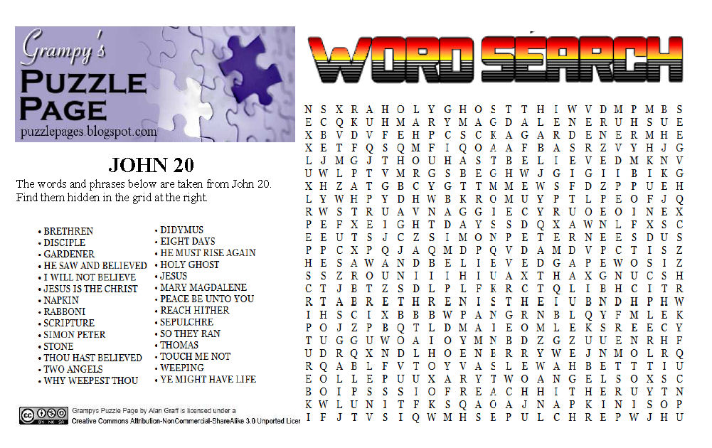 Grampy s Puzzle Page Word Search John 20 grampy-s-puzzle-page-word-search-john-20
