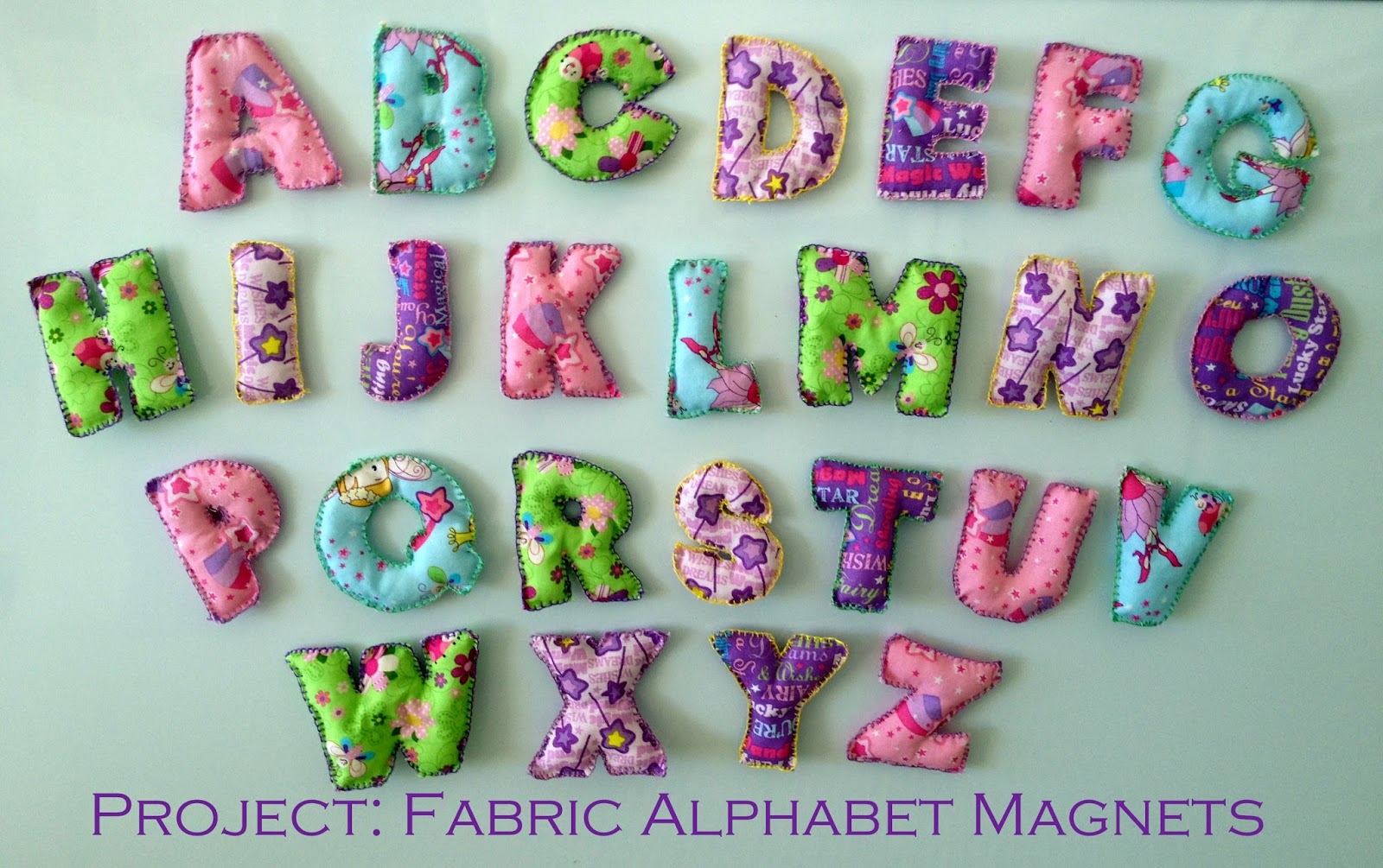 MOM.b.a. - Master's of my Baby Abilities: Project: Fabric Alphabet Magnets