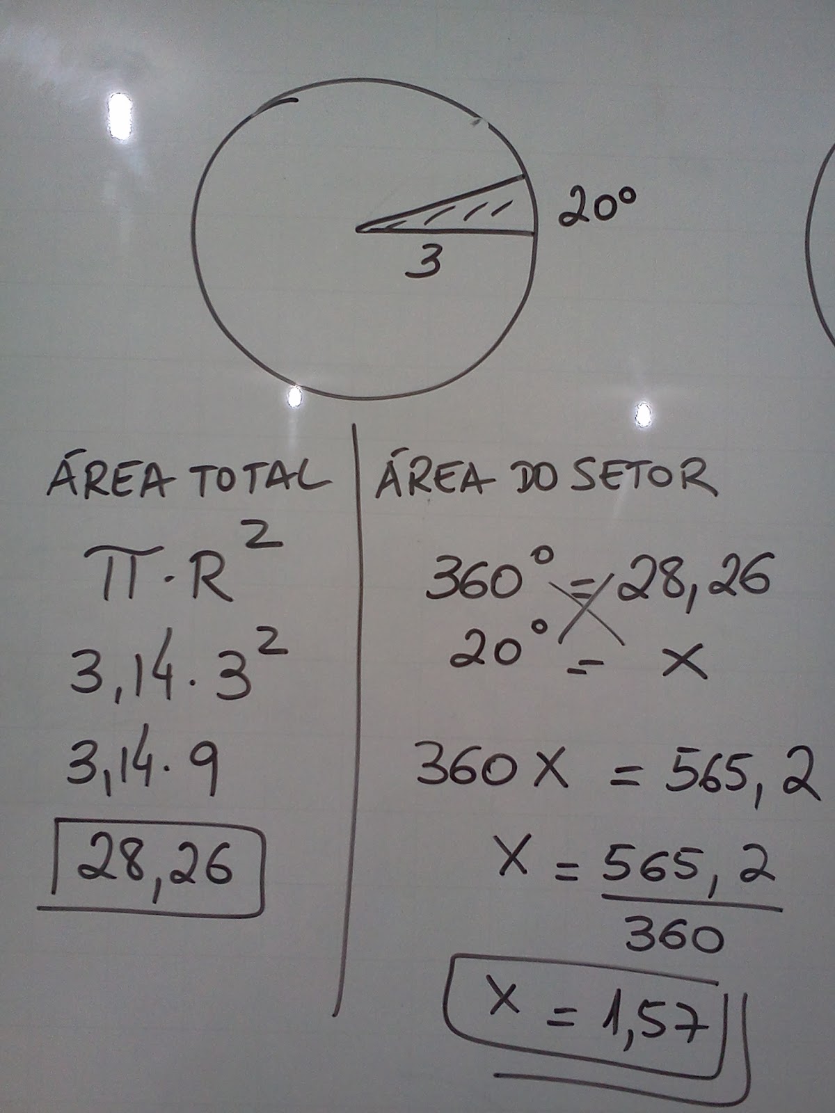 EXERCÍCIOS DE ÁREA DO SETOR CIRCULAR 5