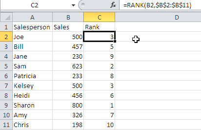 Chatting about Excel and More: Ranking a List