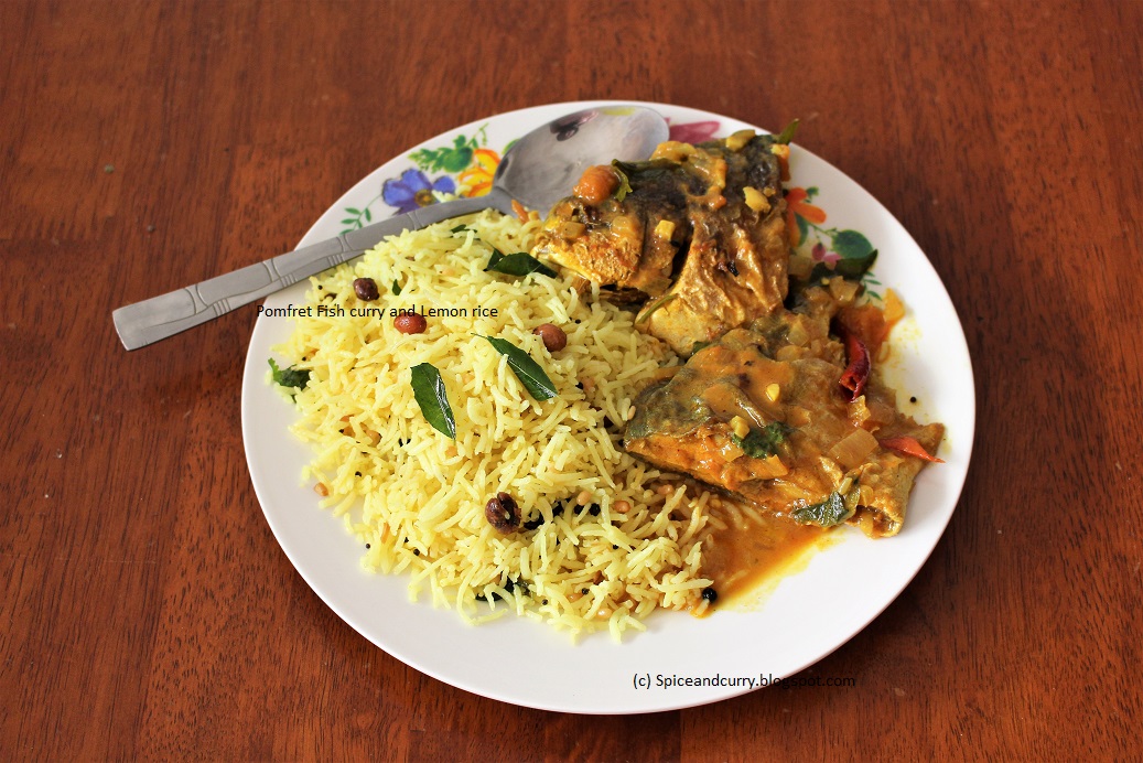 Spice and Curry: Pomfret Fish Curry- Ikan Bawal curry and Lemon Rice