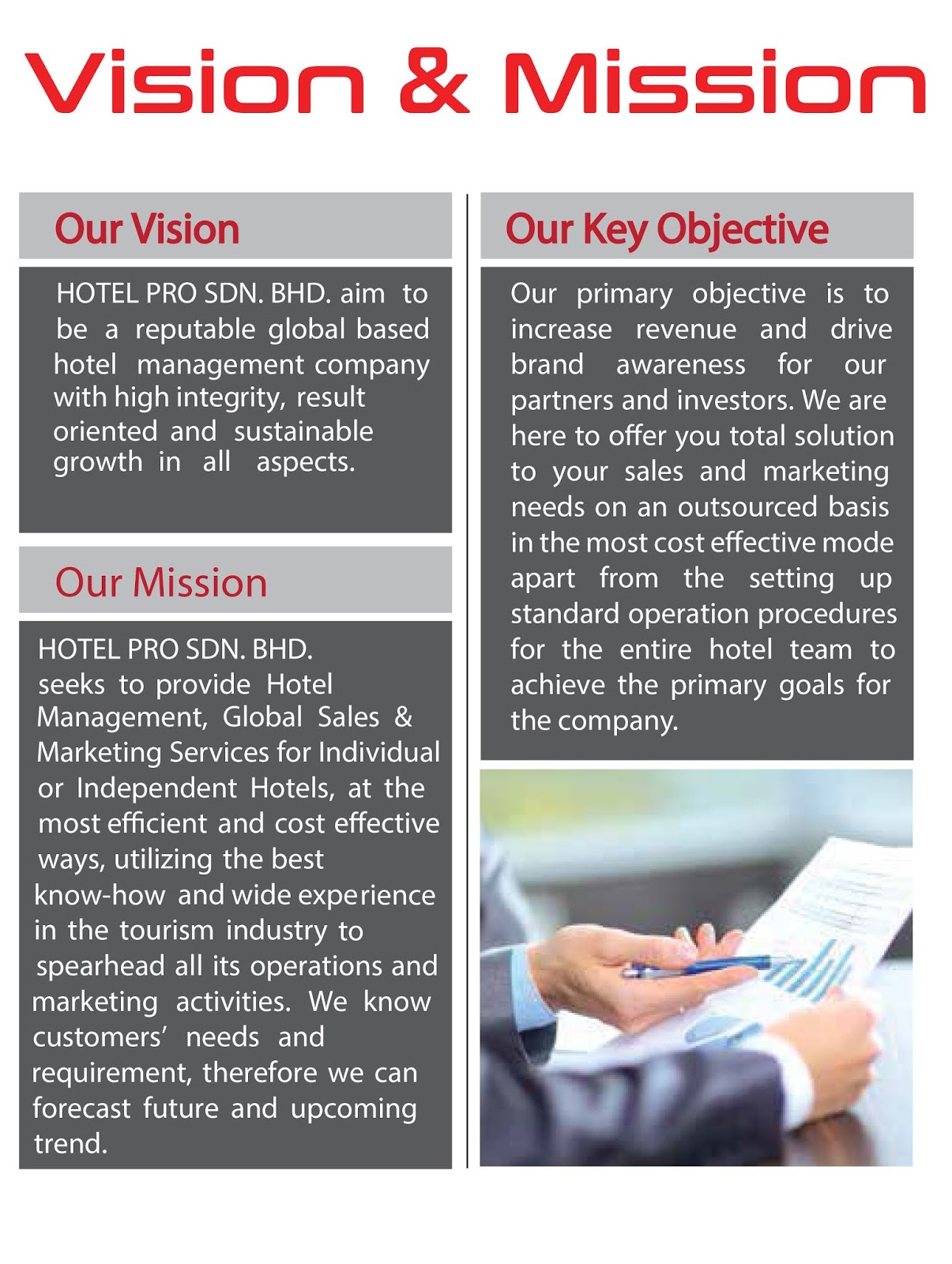 Hotel Pro Sdn Bhd: Vission & Mission