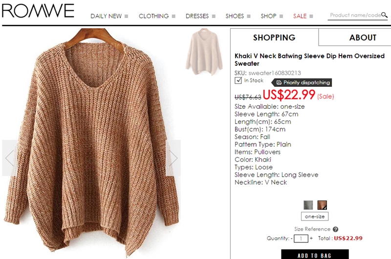 Review: Oversized Sweater [ Romwe ] | My Wonderland