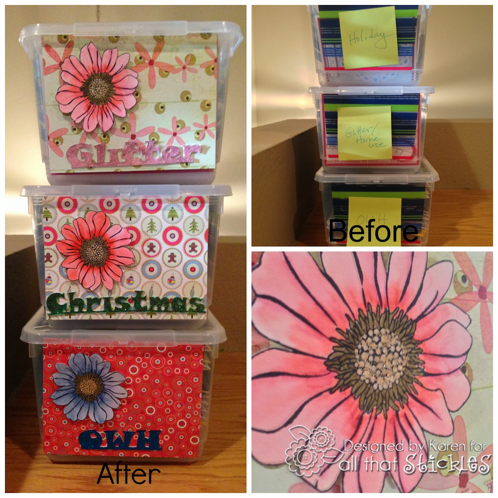 Craftily Yours: Stickled Storage Labels