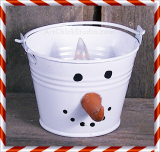 Snowman Bucket Light | Art Chick Studio