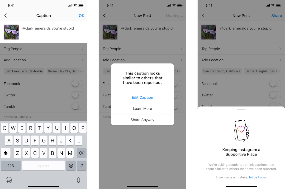 Say No to Cyber Harassment – Instagram Launches Caption Warning Feature ...