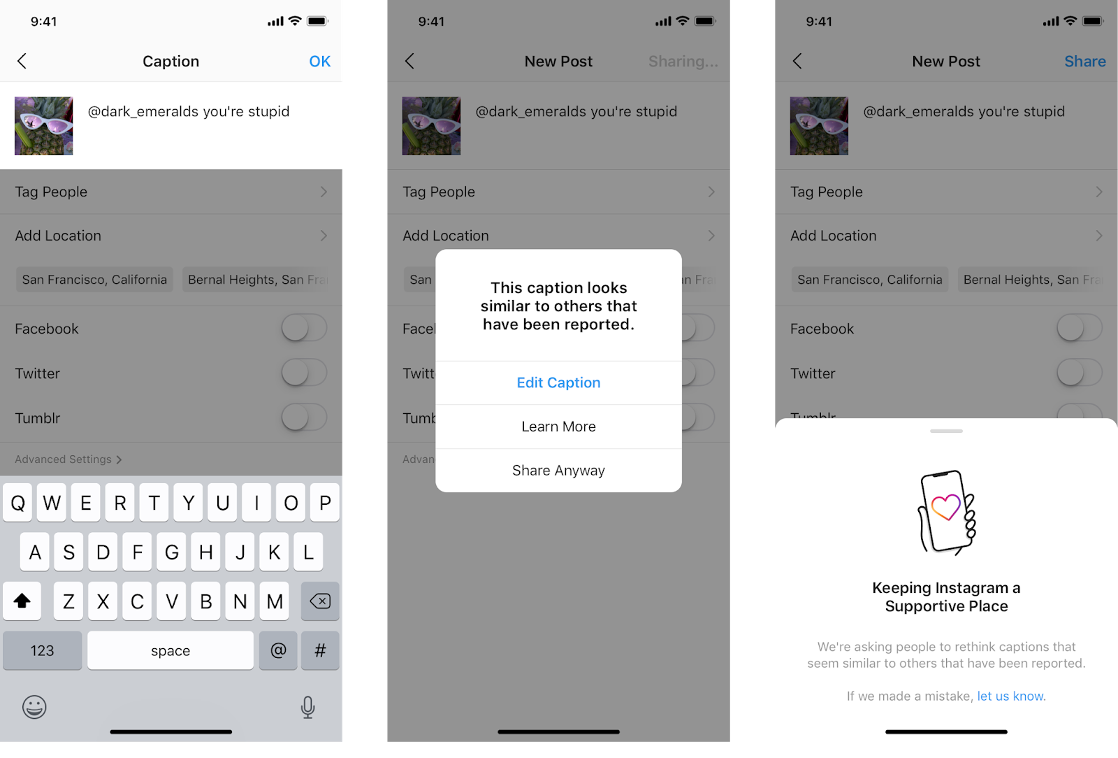Say No to Cyber Harassment – Instagram Launches Caption Warning Feature ...