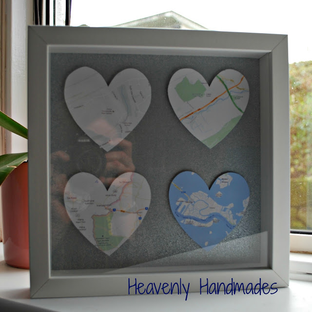 DIY Map Hearts Picture ~ Heavenly Handmades