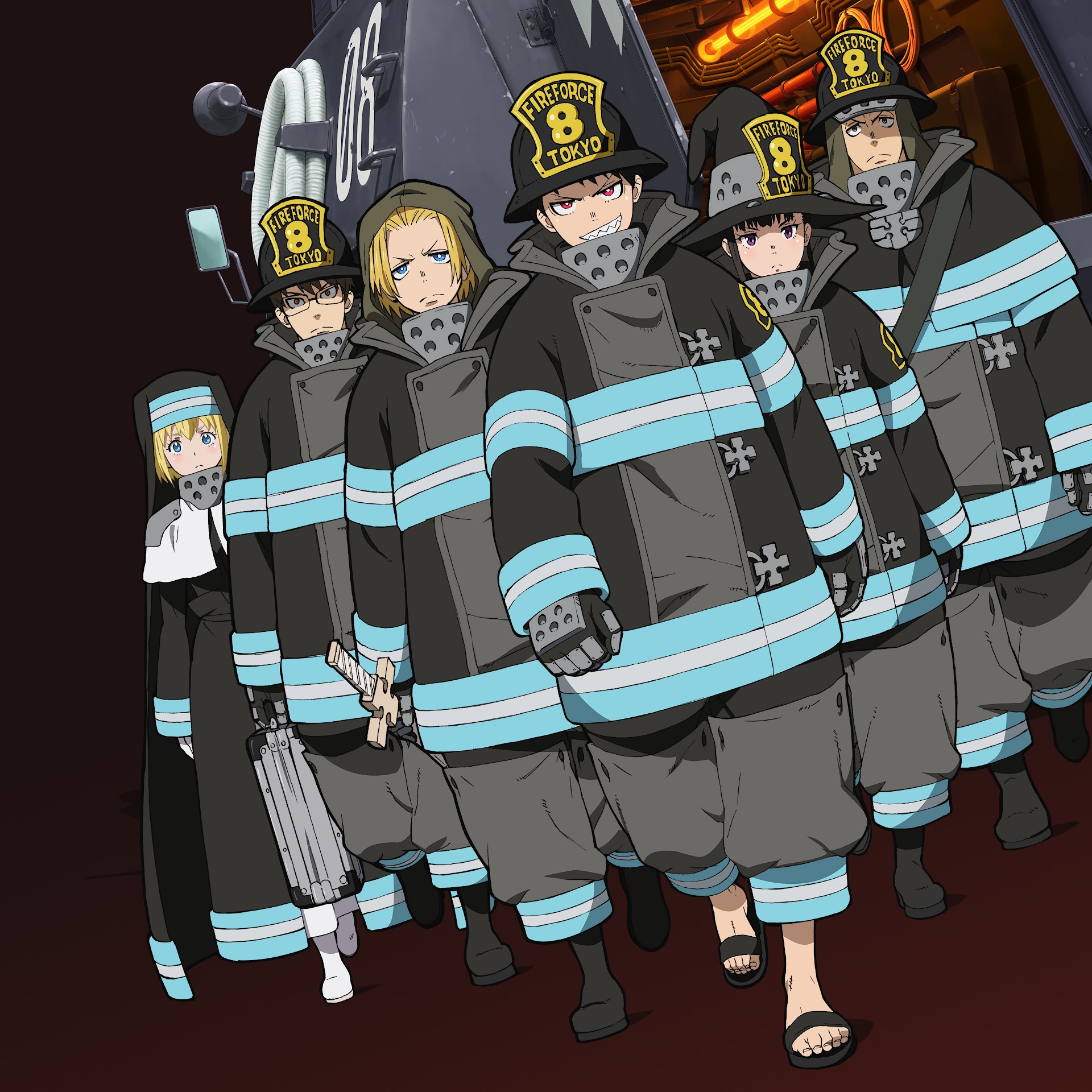 Fire Force, Characters, Special Fire Force Company 8, 8K, #32 Wallpaper ...