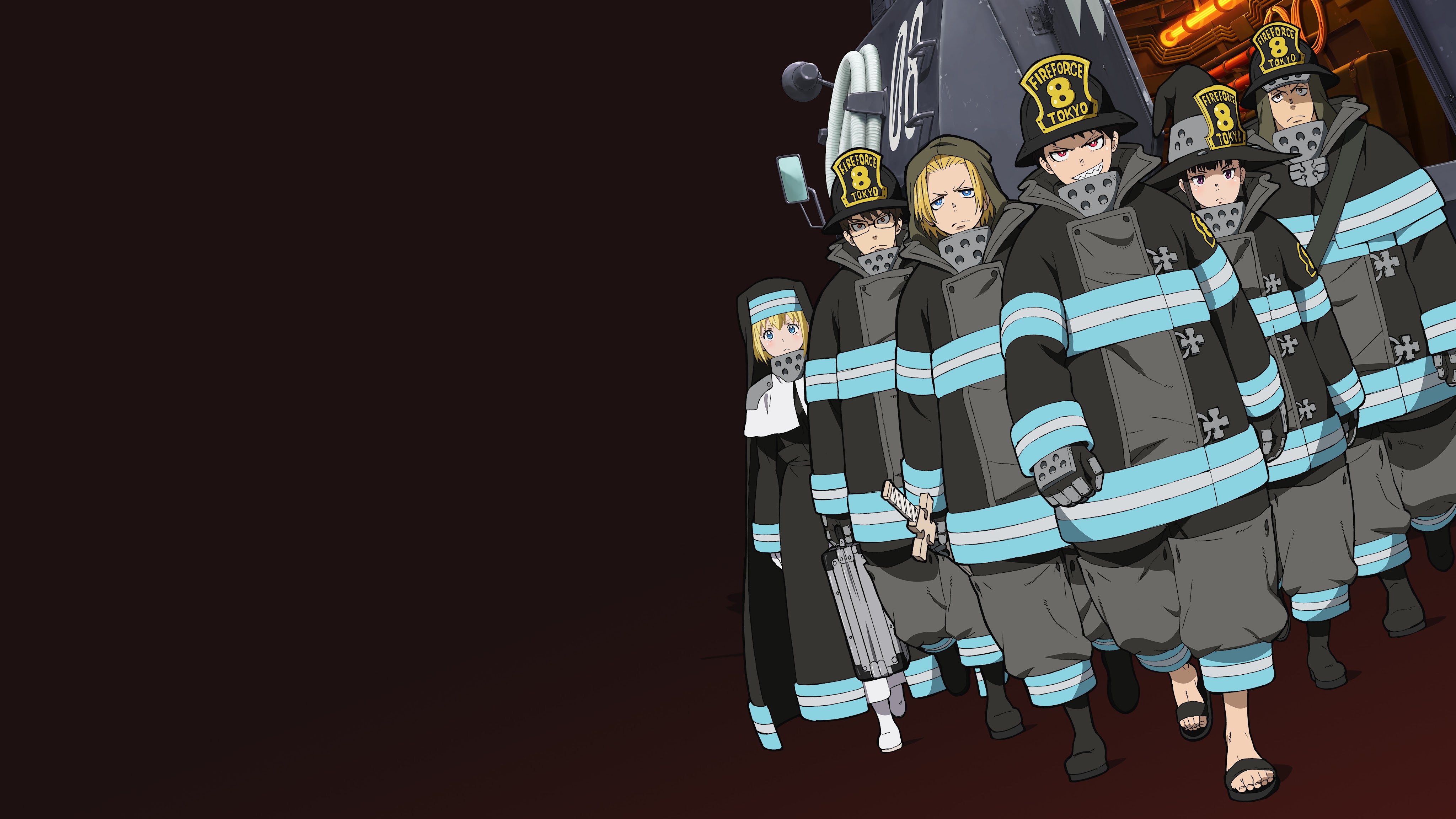 Fire Force, Characters, Special Fire Force Company 8, 8K, #32 Wallpaper ...