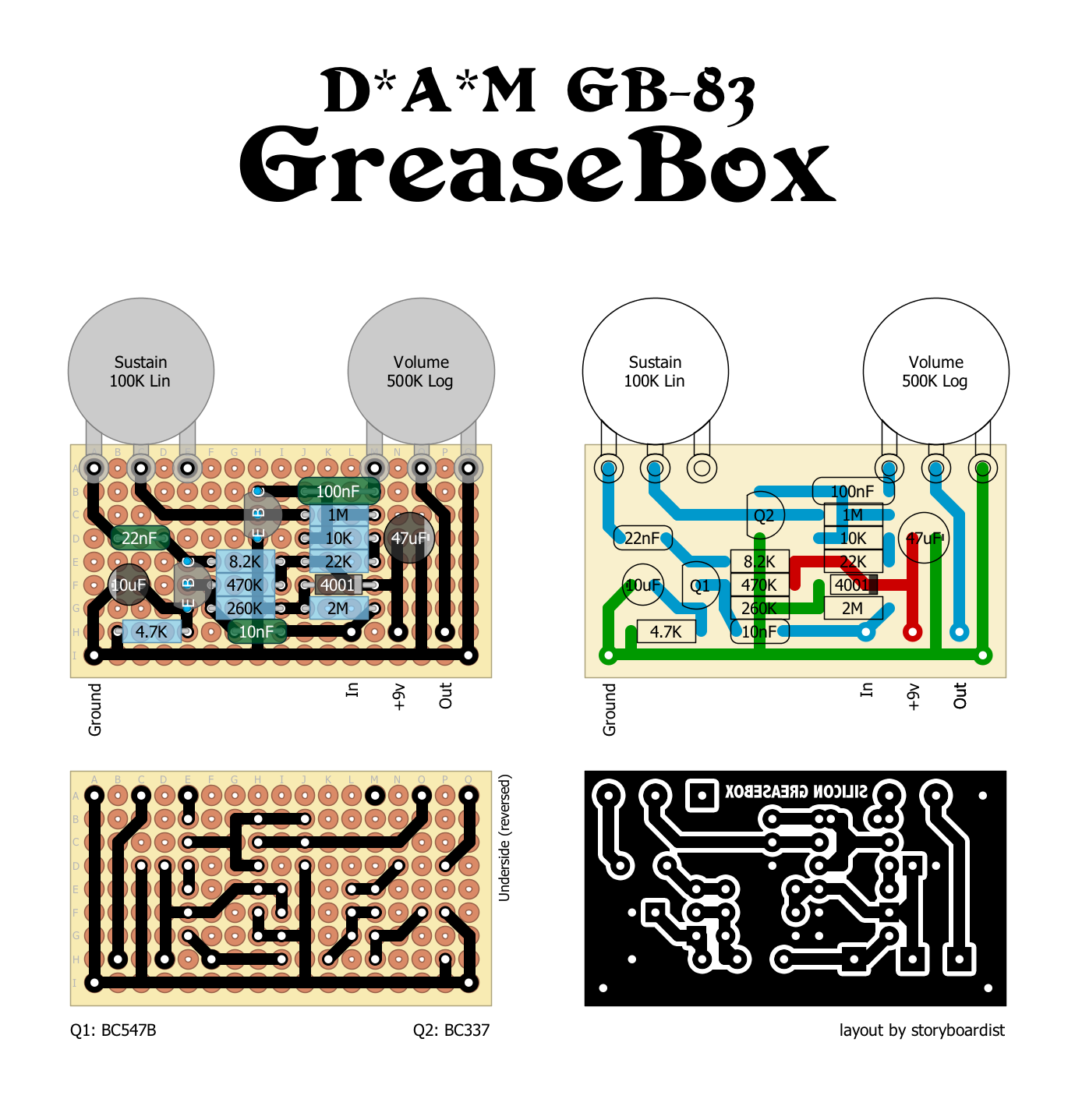 Perf and PCB Effects Layouts: D*A*M GB-83 GreaseBox Perf and PCB Effects Layouts: D*A*M GB-83 GreaseBox