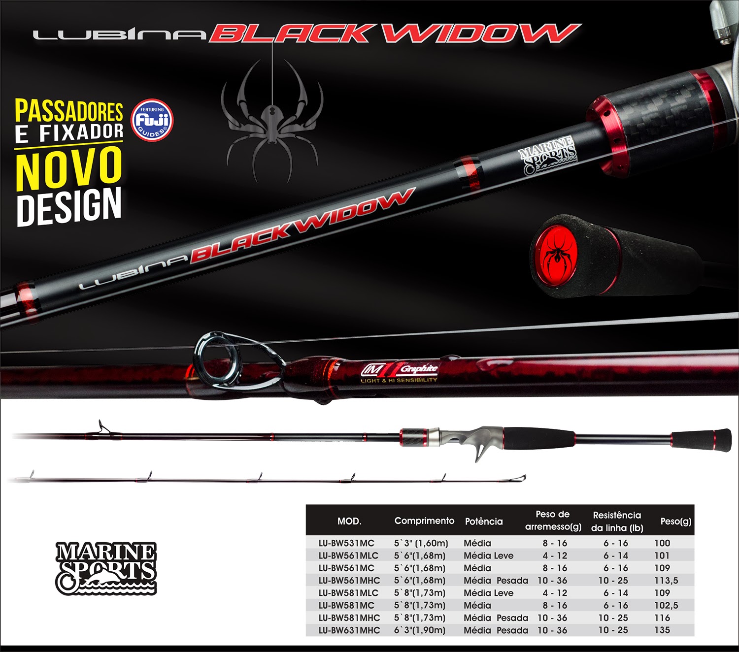 PESCA ESPORTIVA TUCUNARÉ: VARA BLACK WIDOW GRAFITE IM11