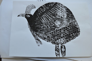 I teach art: Some New Bird Collagraphs