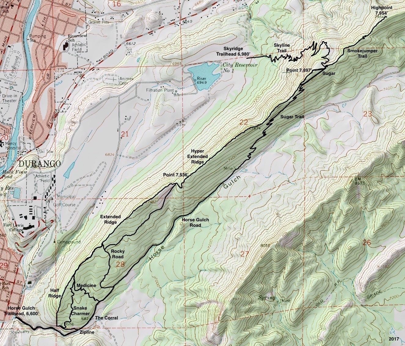 Earthline: The American West: Raider Ridge: Horse Gulch Trail System
