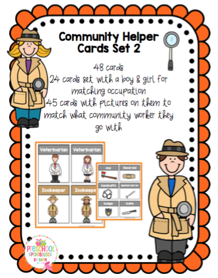 Community Helper Cards Set 2 ~ Preschool Printables