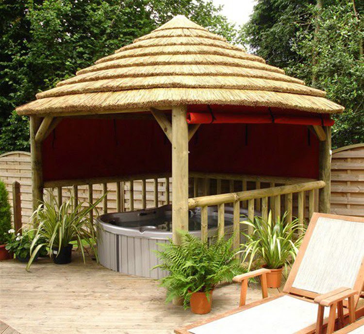 Wooden Roof & Thatched Roof Gazebo: CANVAS ROOF GAZEBO |GRASS ROOF ...