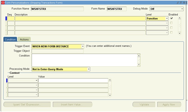 Oracle Apps Technical Concepts: Form Personalization to disable the ...
