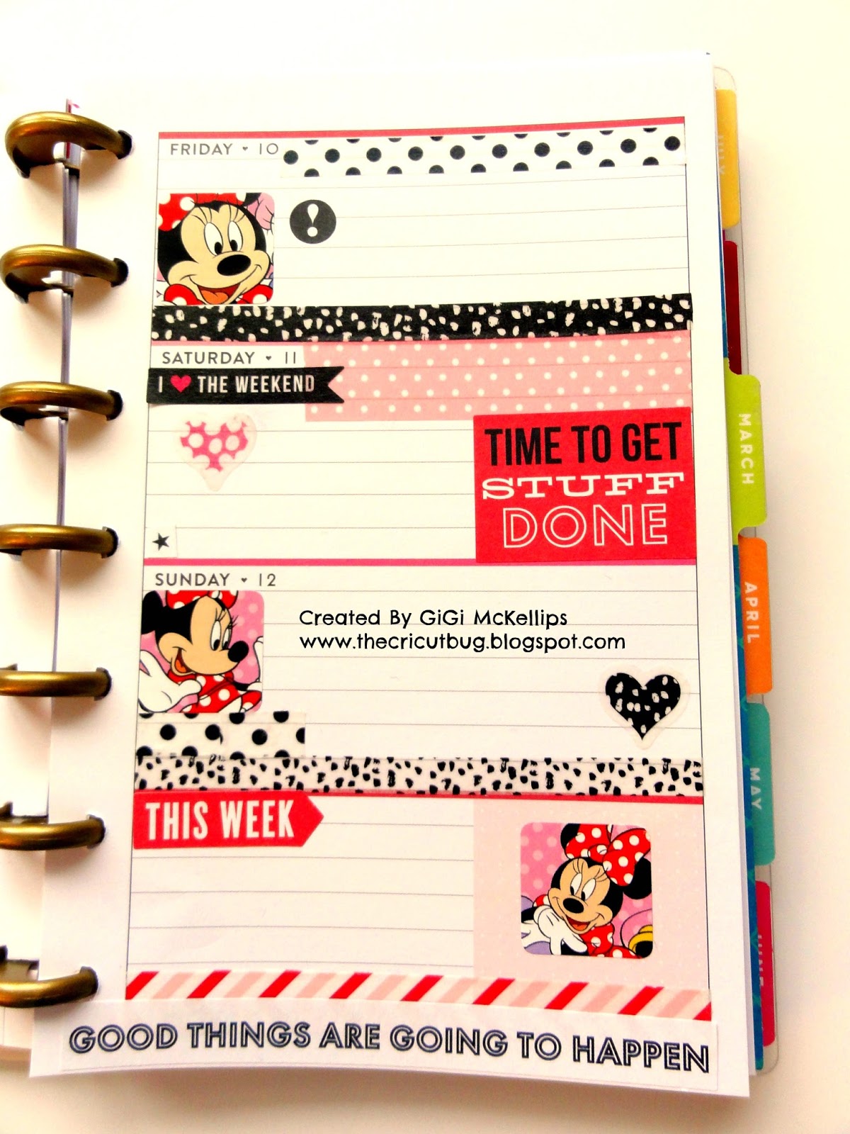 The Cricut Bug: Minnie Mouse Mini Happy Planner Spread